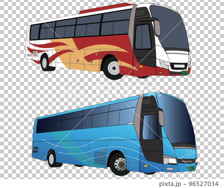 Illustration of a sightseeing bus (right side) - Stock Illustration ...