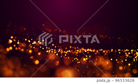Golden red glow particles flicker and float in...のイラスト素材 [96533626] - PIXTA
