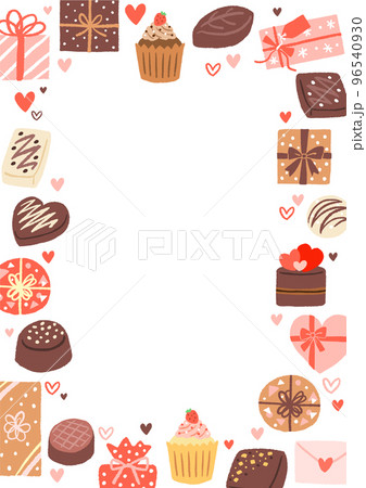 バレンタインのイラストのフレームのイラスト素材 [96540930] - PIXTA