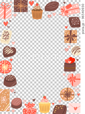 バレンタインのイラストのフレームのイラスト素材 [96540930] - PIXTA