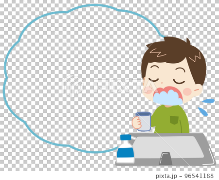 Illustration of a child gargling with balloon - Stock Illustration ...