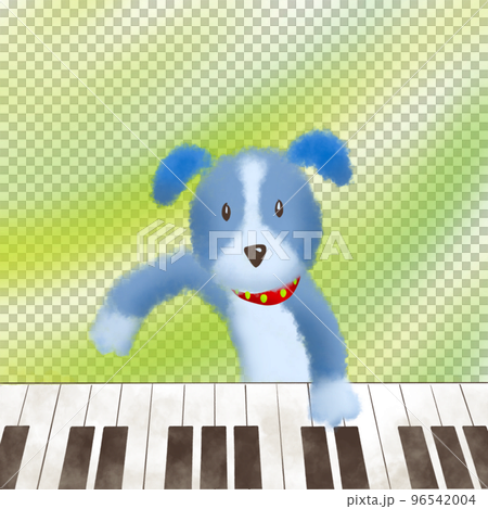 Illustration of a dog playing the piano happily - Stock Illustration ...