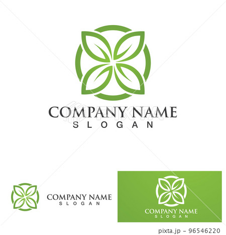 Leaf green flower decoration logo and symbol...のイラスト素材 [96546220] - PIXTA