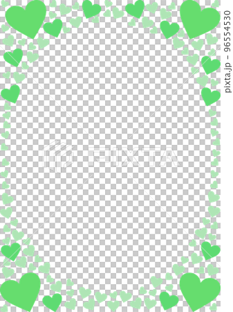 Green cute heart rectangular frame material - Stock Illustration ...