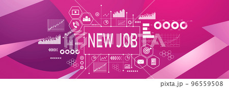 New job theme on geometric pattern backgroundのイラスト素材 [96559508] - PIXTA