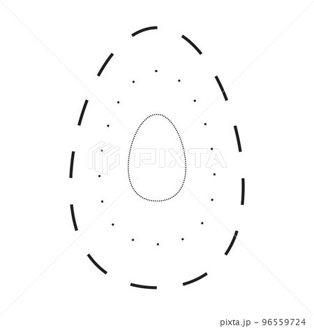 Tracing oval shape symbol, dashed and dotted...のイラスト素材 [96559724] - PIXTA