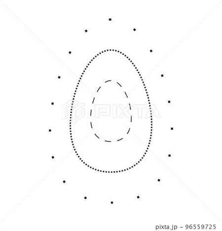 Tracing oval shape symbol, dashed and dotted...のイラスト素材 [96559725] - PIXTA