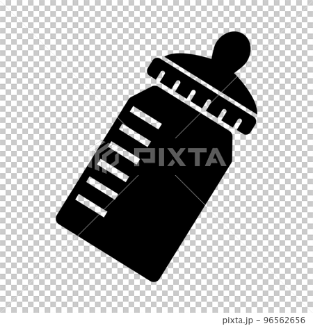 哺乳瓶のシルエットアイコン。授乳。ベクター。のイラスト素材 [96562656] - PIXTA