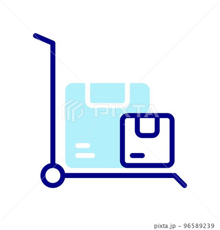 trolley icon, to transport heavy goods to their...のイラスト素材 [96589239 ...