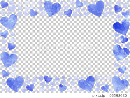 Watercolor style green cute heart frame material - Stock Illustration ...