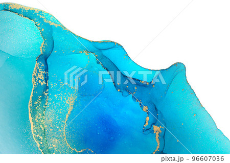 Blue Ink Flow Isolated on White Background....のイラスト素材 [96607036] - PIXTA