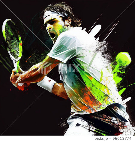Tennis. Colorful abstract tennis background....のイラスト素材 [96615774] - PIXTA