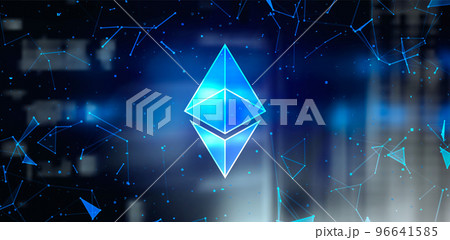 Ethereum ETH cryptocurrency token symbol on...のイラスト素材 [96641585] - PIXTA