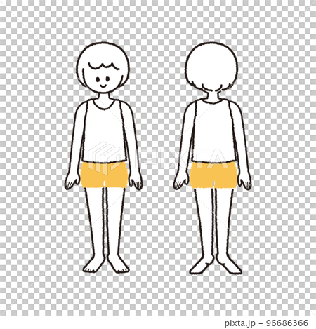 Neutral child's whole body front and back - Stock Illustration ...