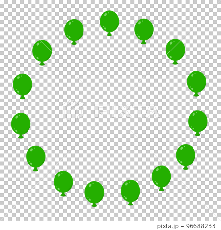 round frame of green balloons - Stock Illustration [96688233] - PIXTA