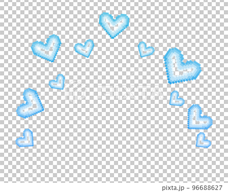 Pixel art _ heart ring effect (blue) - Stock Illustration [96688627 ...