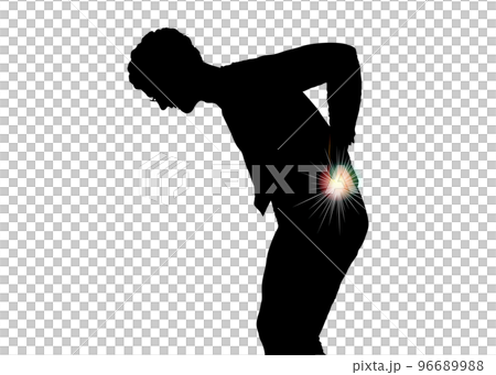 Image of a man's silhouette and pain bending... - Stock Illustration ...