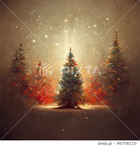 Winter magic wonderland. Glowing Christmas...のイラスト素材 [96708220] - PIXTA