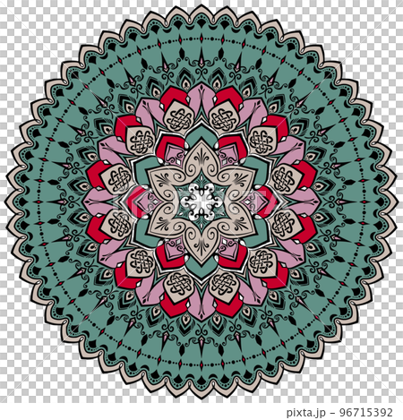 Mandala art (geometric pattern, western style,... - Stock Illustration ...