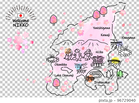 Simple line drawing illustration map of tourist... - Stock Illustration ...