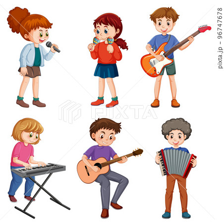 Kids Playing Instruments Clipart