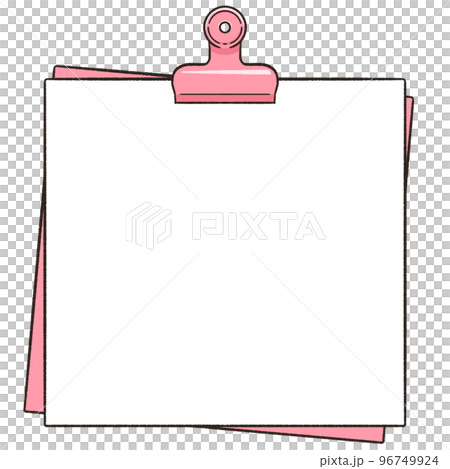 Frame illustration of memo paper fastened with... - Stock Illustration ...