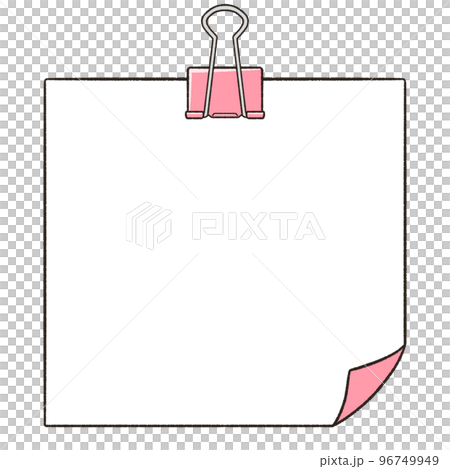 Frame illustration of memo paper clipped - Stock Illustration [96749949 ...