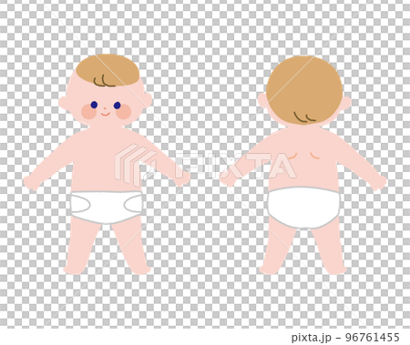 Baby's whole body, front and back, no lines - Stock Illustration ...
