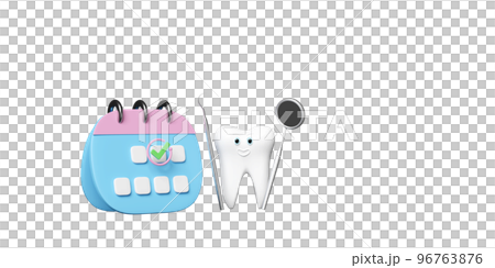 3d calendar with dental molar teeth model,... - Stock Illustration ...