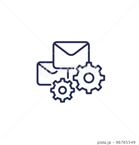 email automation line icon on whiteのイラスト素材 [96765549] - PIXTA