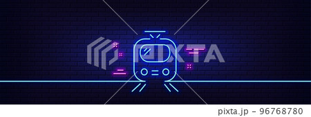 Neon light glow effect. Train transport line...のイラスト素材 [96768780] - PIXTA