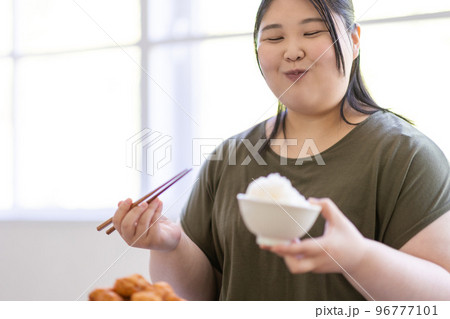 Chinese People Eating Rice
