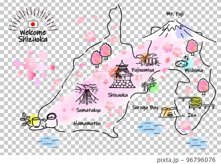 Simple line drawing illustration map of tourist... - Stock Illustration ...