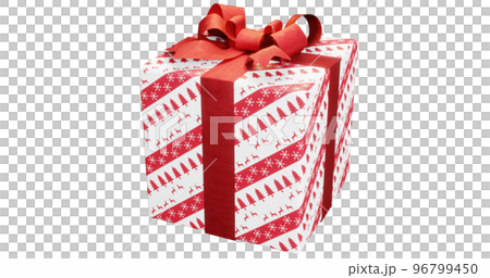 cube of red snow striped present-插圖素材 [96799450] - PIXTA圖庫