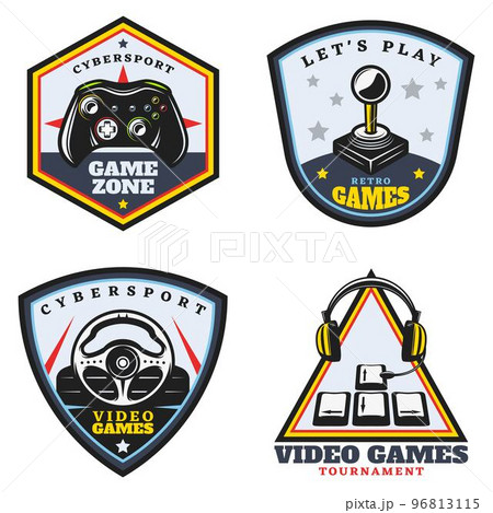 Vintage Colored Video Game Emblems Setのイラスト素材 [96813115] - PIXTA