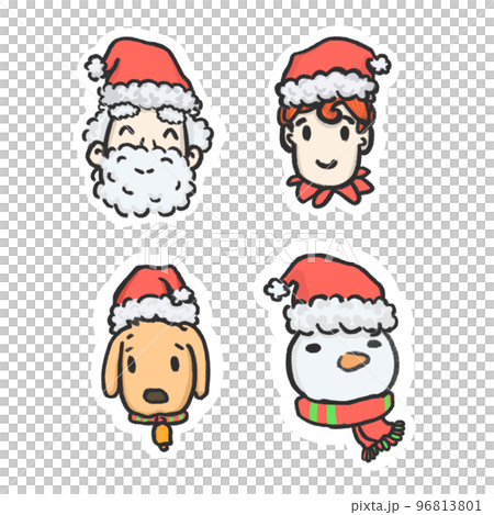 Set of cartoon christmas character head. - Stock Illustration [96813801 ...