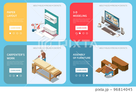 Carpentry Furniture Production Isometric Conceptのイラスト素材 [96814045] - PIXTA