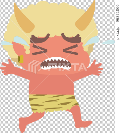 Red demon running away crying - Stock Illustration [96821066] - PIXTA