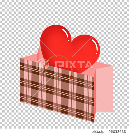 Illustration of a heart in a checkered paper... - Stock Illustration ...