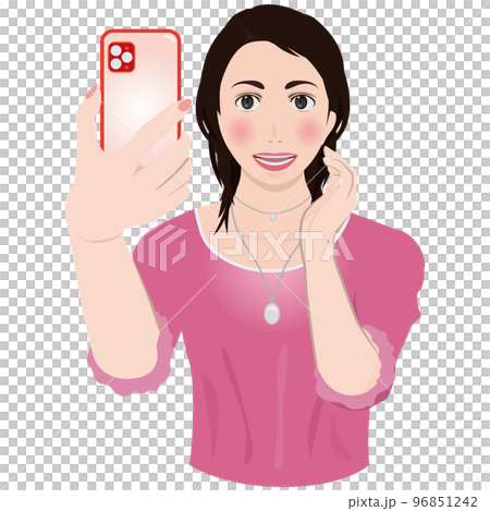Selfie posted on SNS - Stock Illustration [96851242] - PIXTA