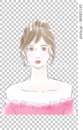 Illustration of a woman wearing an off-shoulder... - Stock Illustration ...