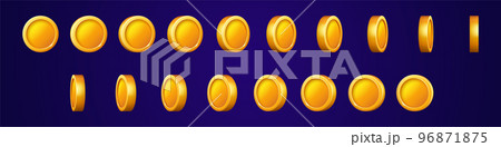 Gold coins turn around animation setのイラスト素材 [96871875] - PIXTA