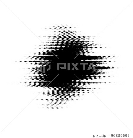 Grunge glitched halftone spot. Distorted comic...のイラスト素材 [96889695] - PIXTA
