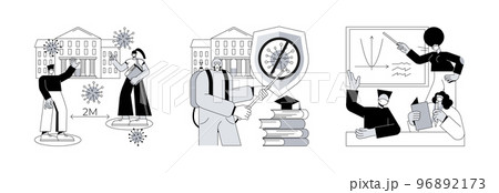 Back to school coronavirus guidelines abstract...のイラスト素材 [96892173] - PIXTA