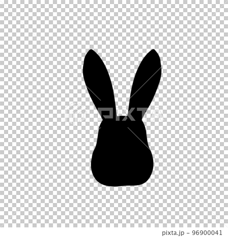Rabbit head silhouette - Stock Illustration [96900041] - PIXTA
