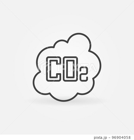 Carbon Dioxide outline vector CO2 concept iconのイラスト素材 [96904058] - PIXTA