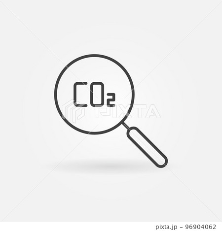 Magnifier with CO2 vector Magnifying Glass...のイラスト素材 [96904062] - PIXTA