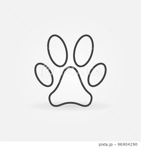 Pet Paw Foot Mark vector concept linear icon or...のイラスト素材 [96904290 ...