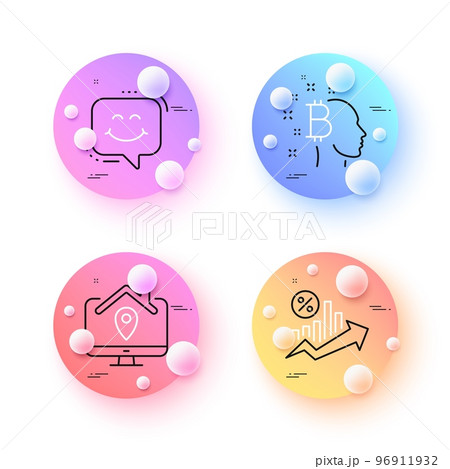 Smile chat, Bitcoin think and Work home minimal...のイラスト素材 [96911932] - PIXTA