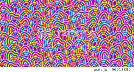 Colorful pink purple psychedelic swirl seamless...のイラスト素材 [96913899 ...